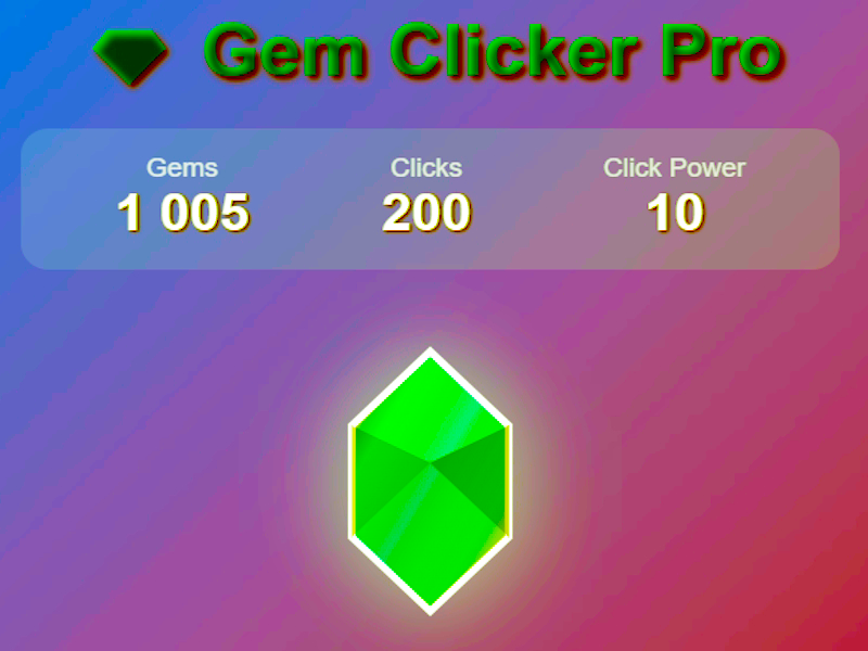 Gem clicker pro 🕹️ Main dalam talian di Sgames